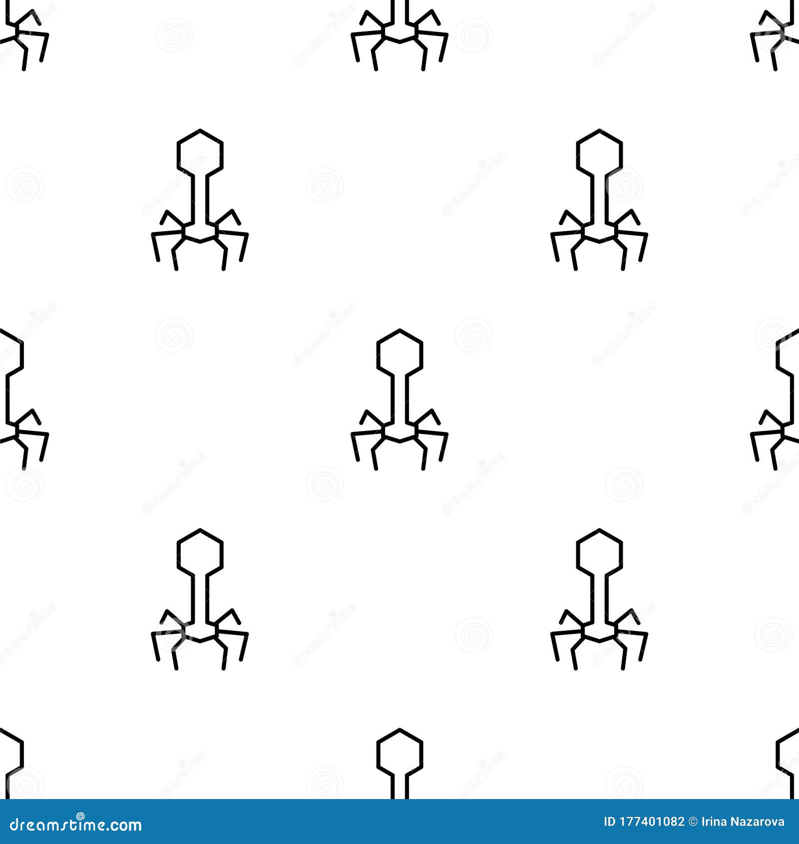 Virus. Vector Patterns in a Linear Style Stock Vector - Illustration of ...