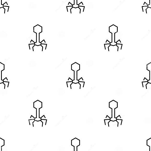 Virus. Vector Patterns in a Linear Style Stock Vector - Illustration of ...