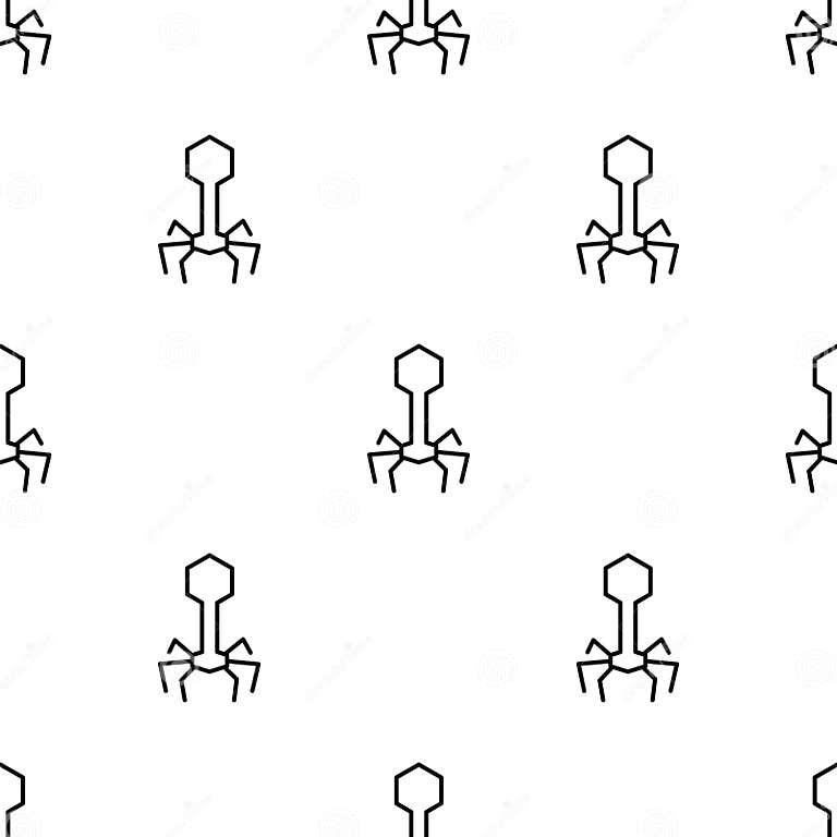 Virus. Vector Patterns in a Linear Style Stock Vector - Illustration of ...