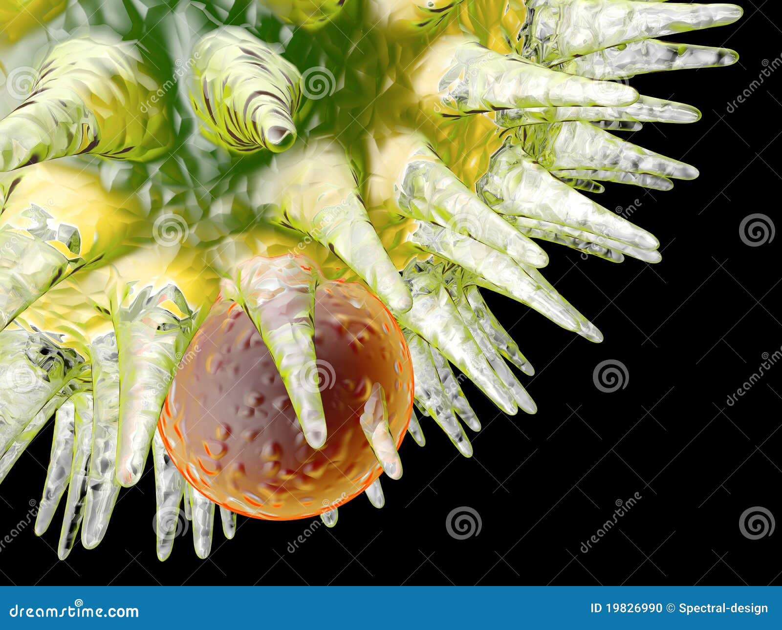 Virus vs Immune system stock illustration. Illustration of biochemistry ...