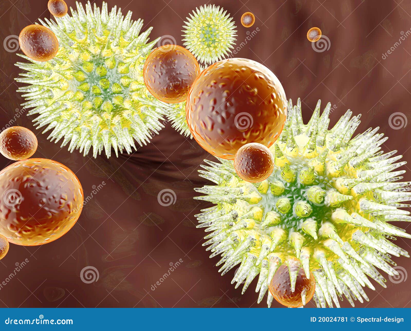 Virus vs Immune system stock illustration. Illustration of genetic ...
