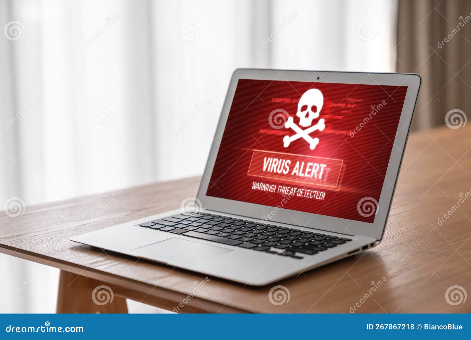 Virus Warning Alert on Computer Screen Detected Modish Cyber Threat ...