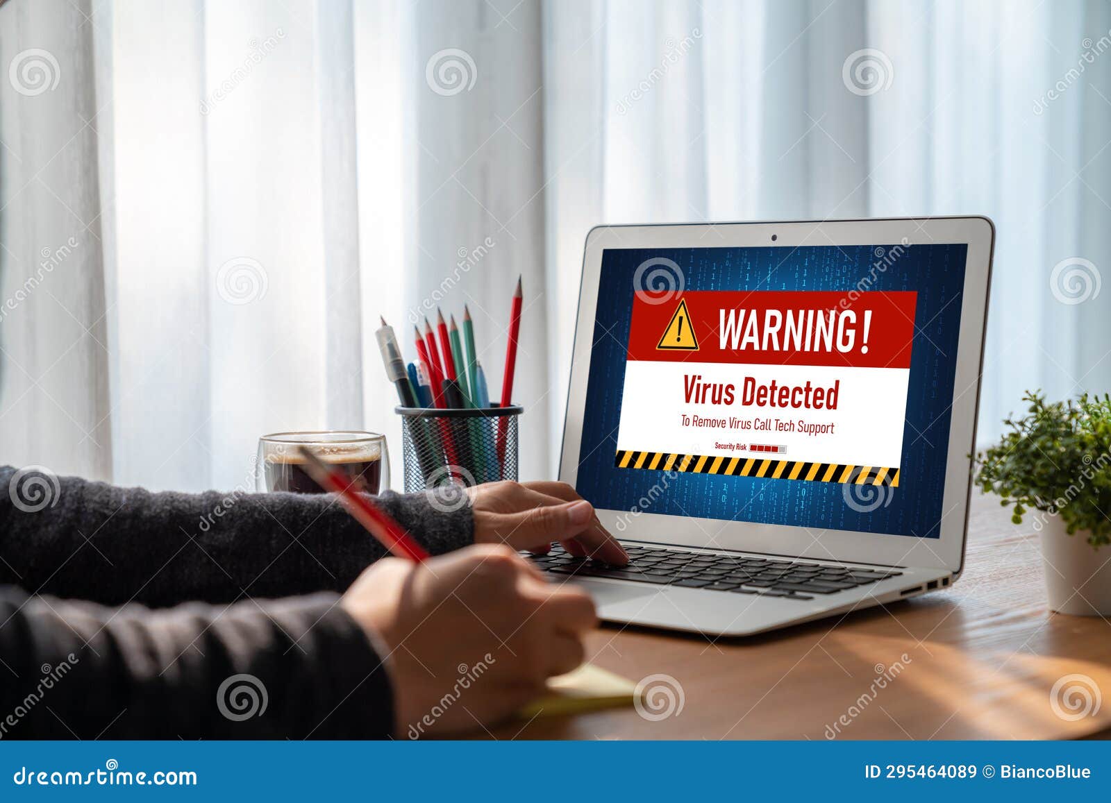 Virus Warning Alert on Computer Screen Detected Modish Cyber Threat ...