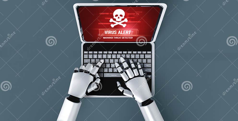 Virus Warning Alert on Computer Screen Detected Modish Cyber Threat ...