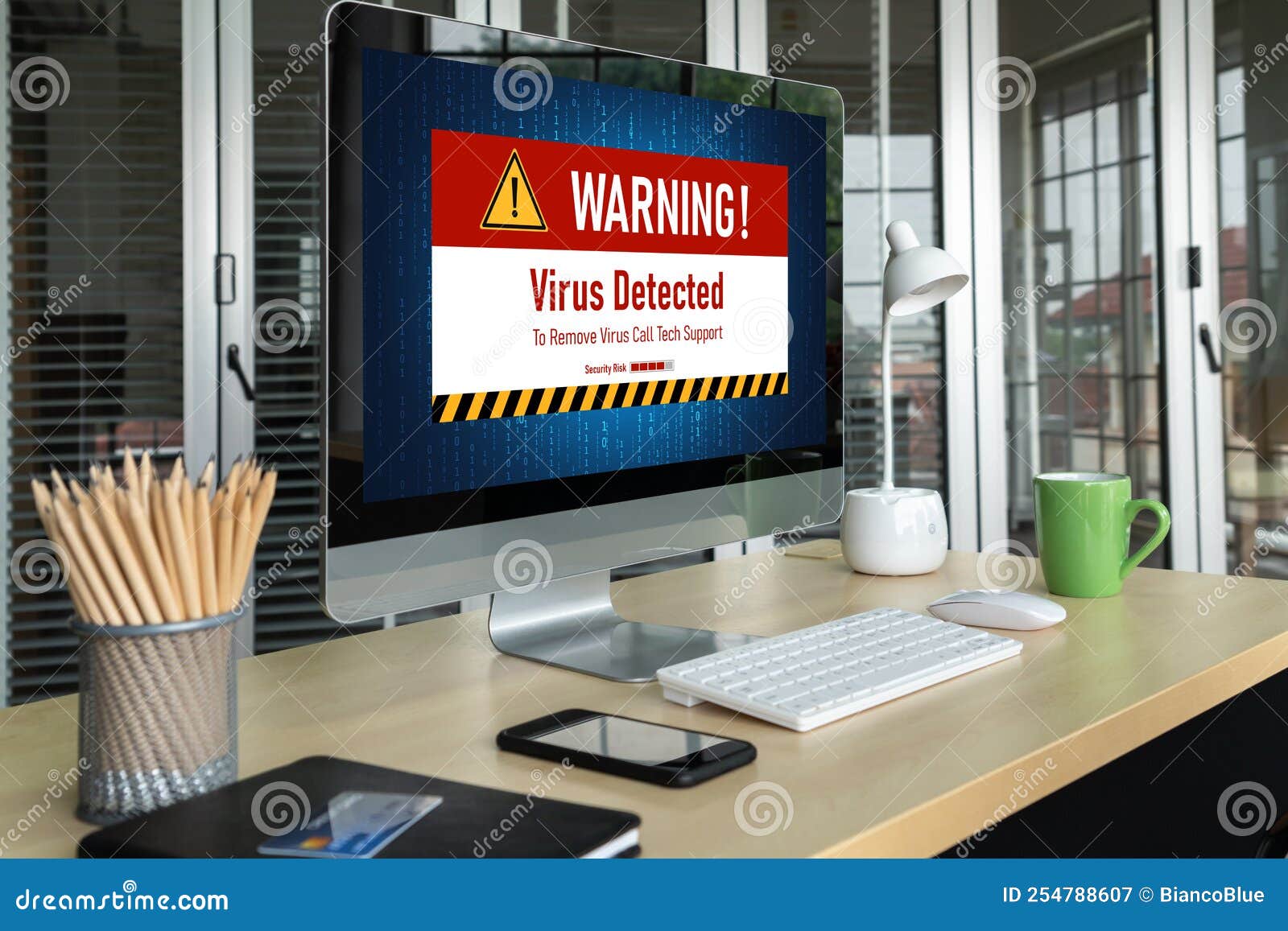 Virus Warning Alert on Computer Screen Detected Modish Cyber Threat ...