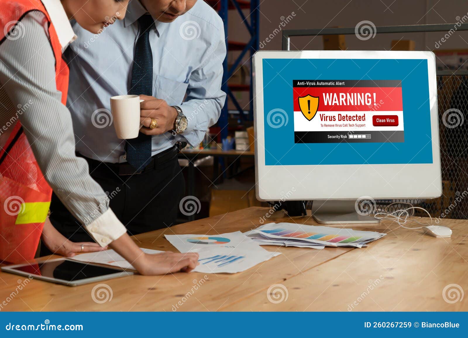 Virus Warning Alert on Computer Screen Detected Modish Cyber Threat ...