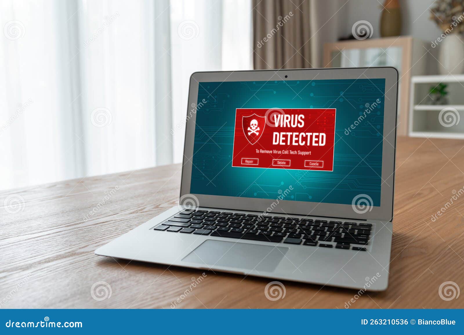 Virus Warning Alert on Computer Screen Detected Modish Cyber Threat ...