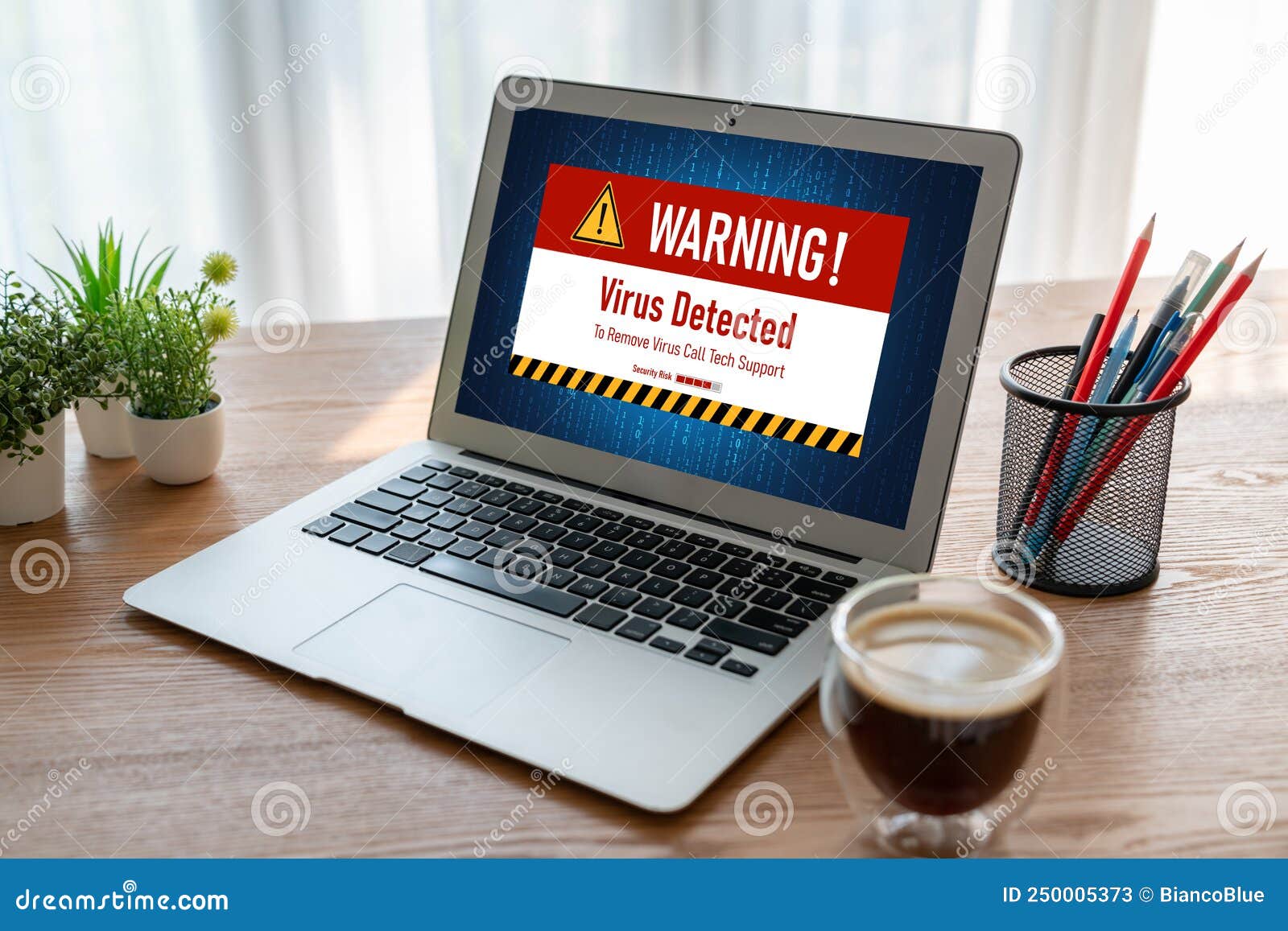 Virus Warning Alert on Computer Screen Detected Modish Cyber Threat ...