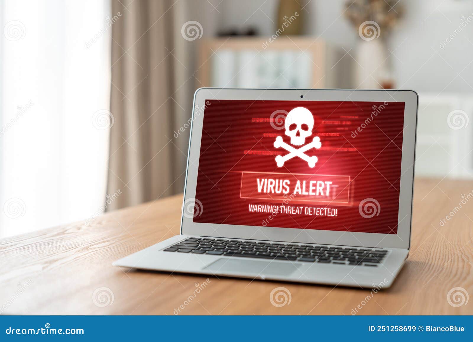 Virus Warning Alert on Computer Screen Detected Modish Cyber Threat ...