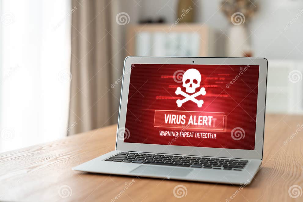 Virus Warning Alert on Computer Screen Detected Modish Cyber Threat ...