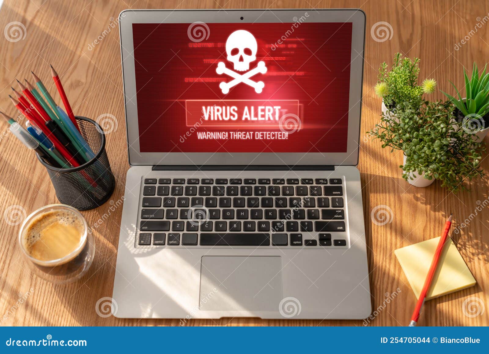 Virus Warning Alert on Computer Screen Detected Modish Cyber Threat ...