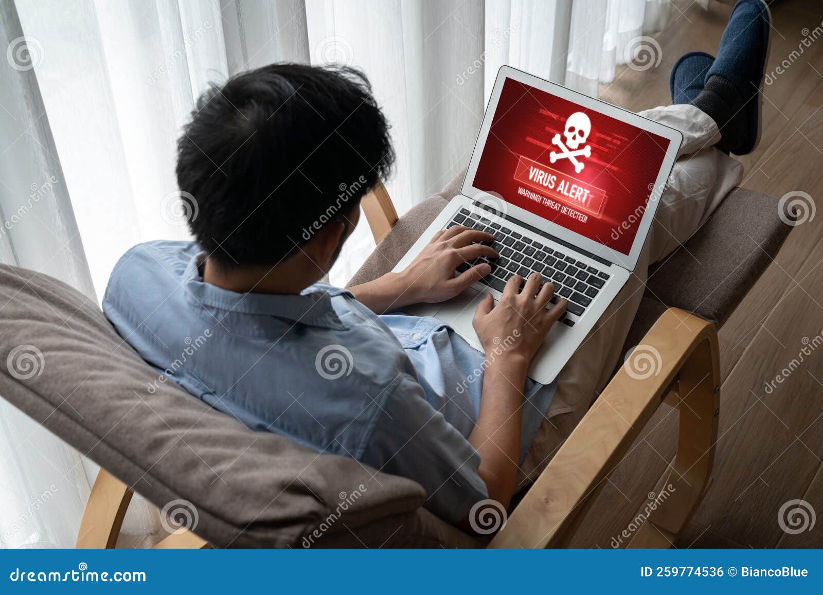 Virus Warning Alert on Computer Screen Detected Modish Cyber Threat ...