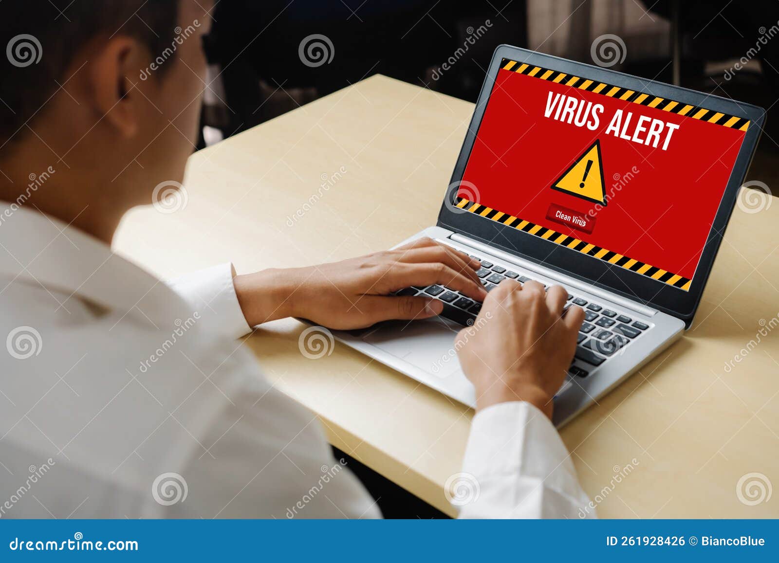 Virus Warning Alert on Computer Screen Detected Modish Cyber Threat ...