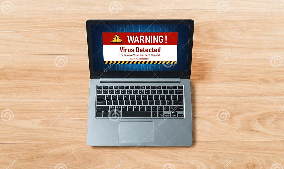 Virus Warning Alert on Computer Screen Detected Modish Cyber Threat ...