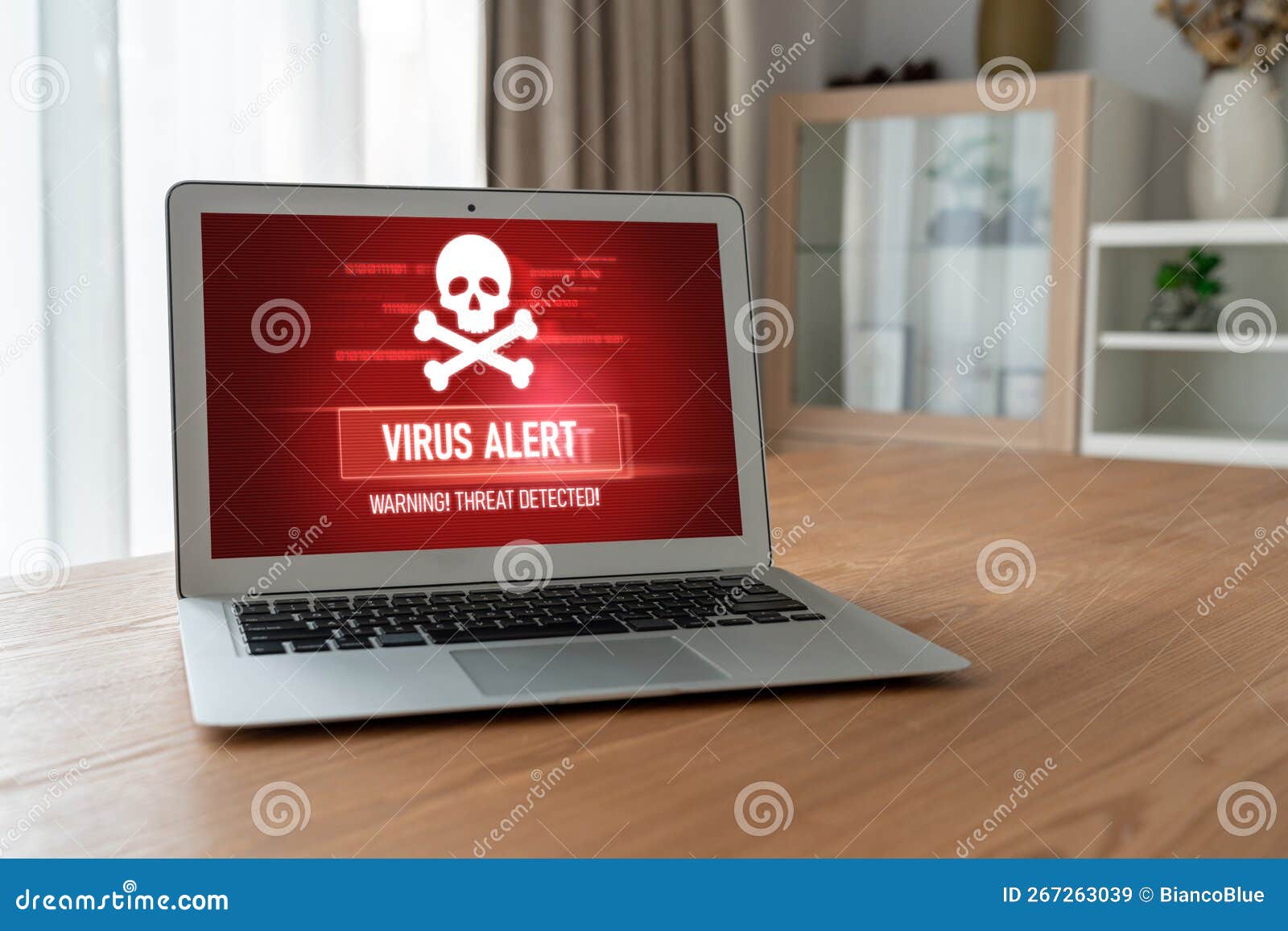 Virus Warning Alert on Computer Screen Detected Modish Cyber Threat ...