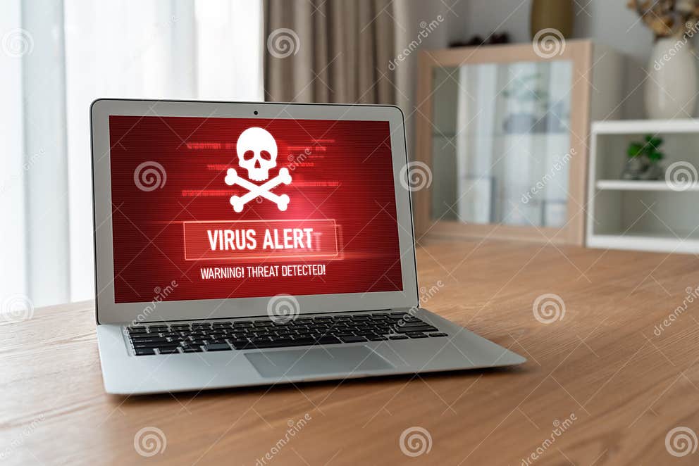 Virus Warning Alert on Computer Screen Detected Modish Cyber Threat ...