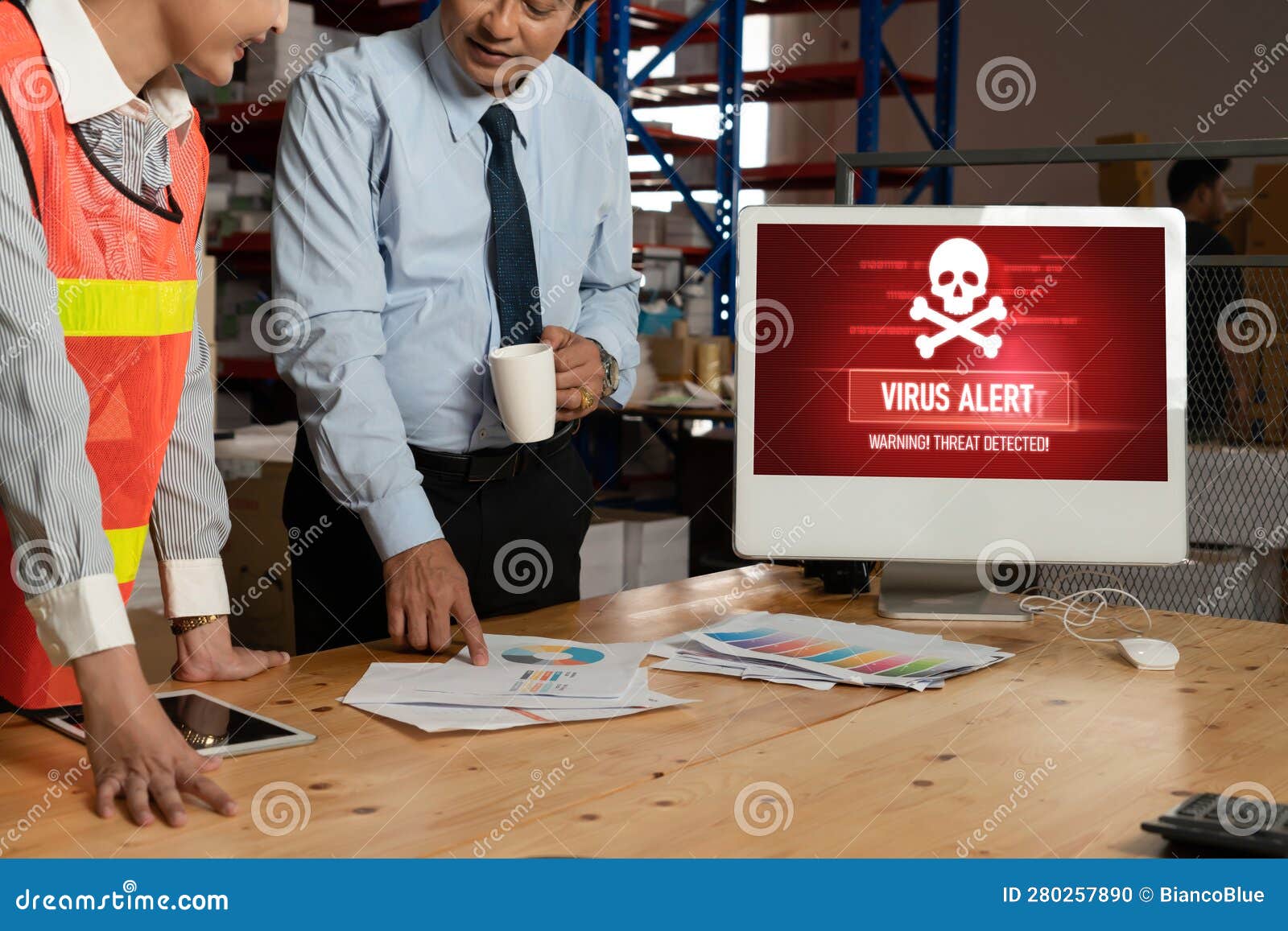Virus Warning Alert on Computer Screen Detected Modish Cyber Threat ...