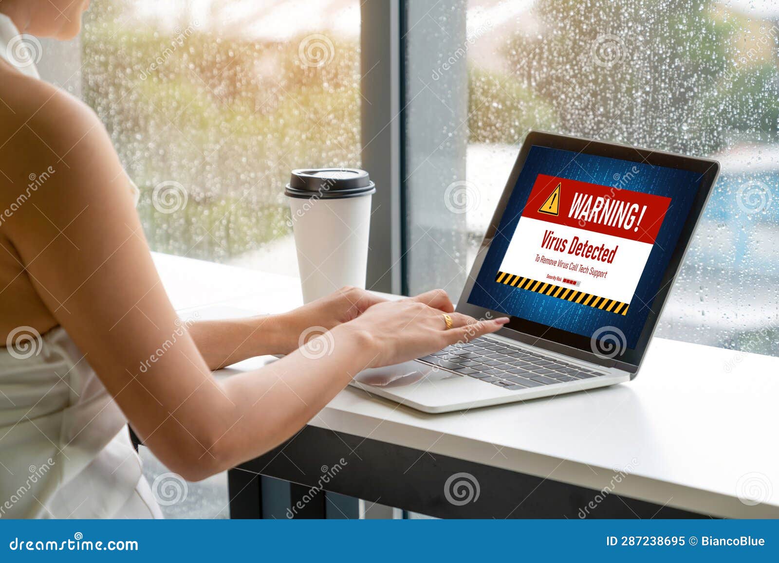 Virus Warning Alert on Computer Screen Detected Modish Cyber Threat ...