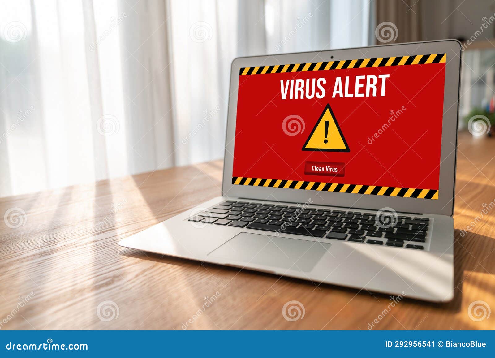 Virus Warning Alert on Computer Screen Detected Modish Cyber Threat ...