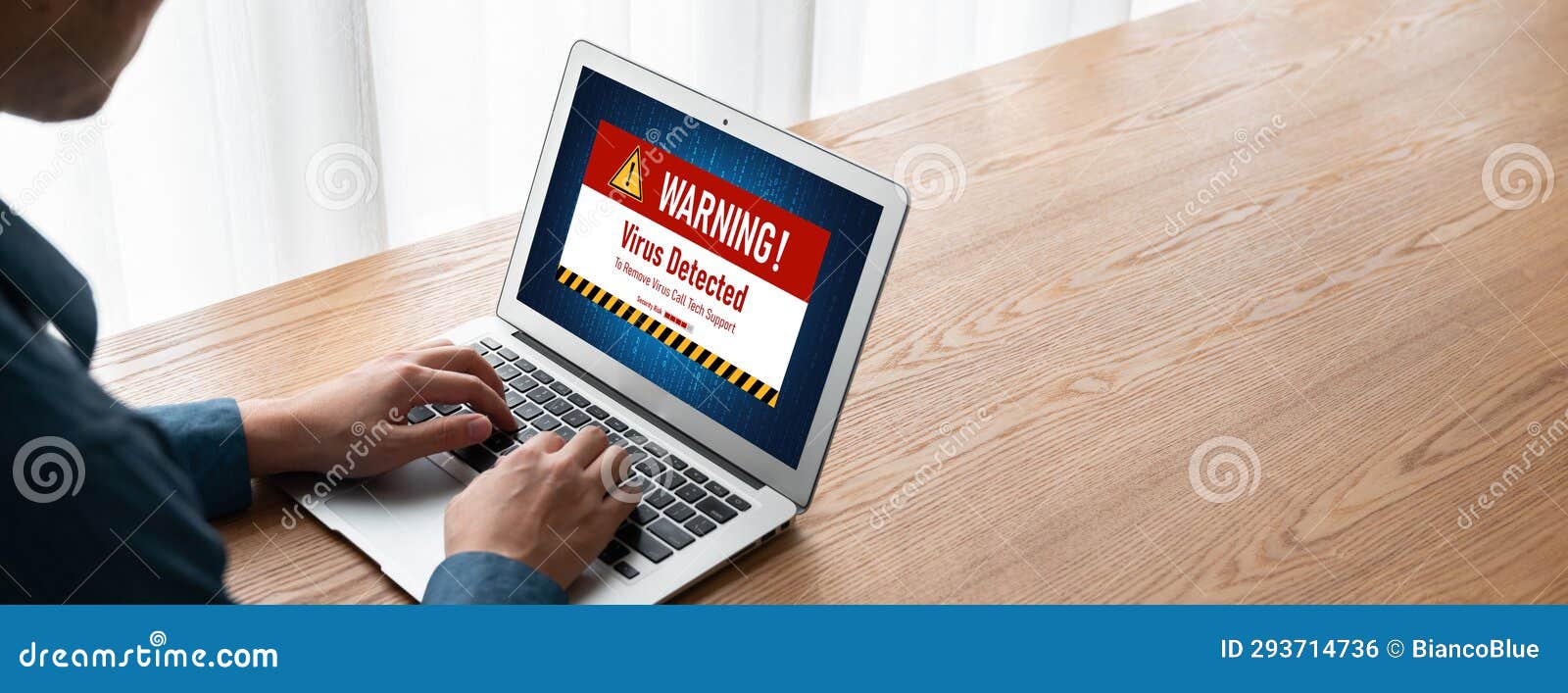 Virus Warning Alert on Computer Screen Detected Modish Cyber Threat ...