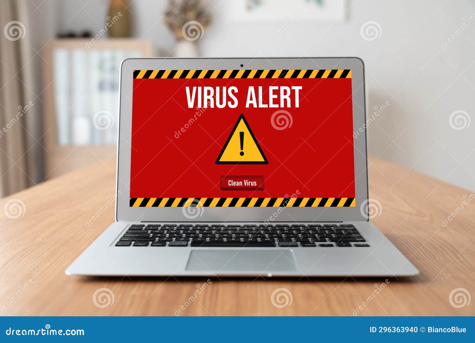 Virus Warning Alert on Computer Screen Detected Modish Cyber Threat ...