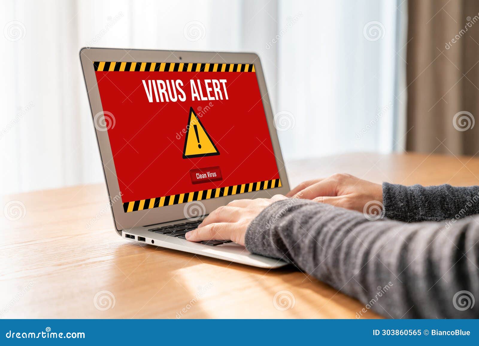Virus Warning Alert on Computer Screen Detected Modish Cyber Threat ...