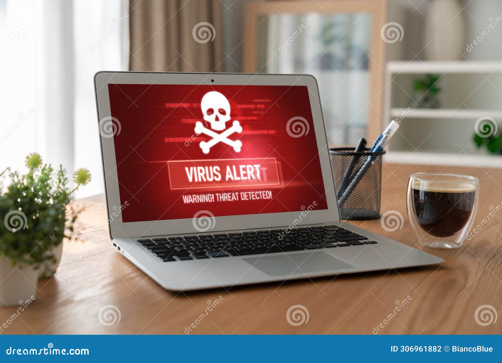 Virus Warning Alert on Computer Screen Detected Modish Cyber Threat ...