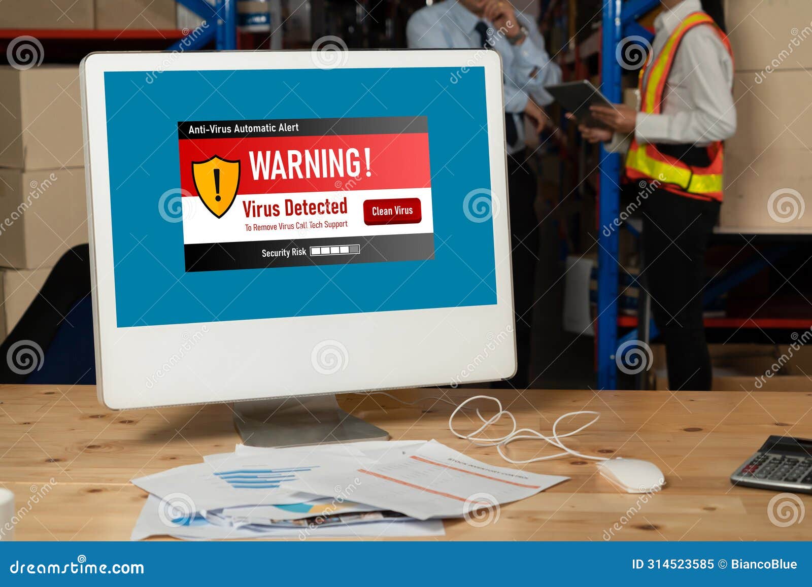 Virus Warning Alert on Computer Screen Detected Modish Cyber Threat ...