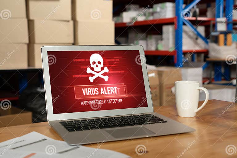 Virus Warning Alert on Computer Screen Detected Modish Cyber Threat ...