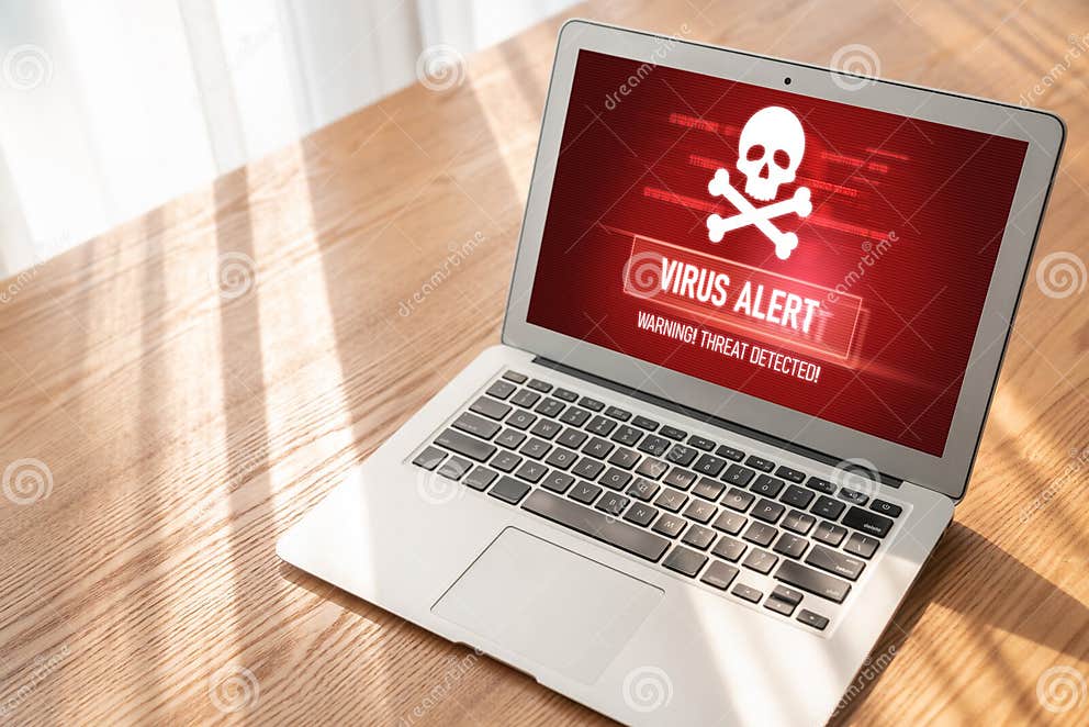 Virus Warning Alert on Computer Screen Detected Modish Cyber Threat ...