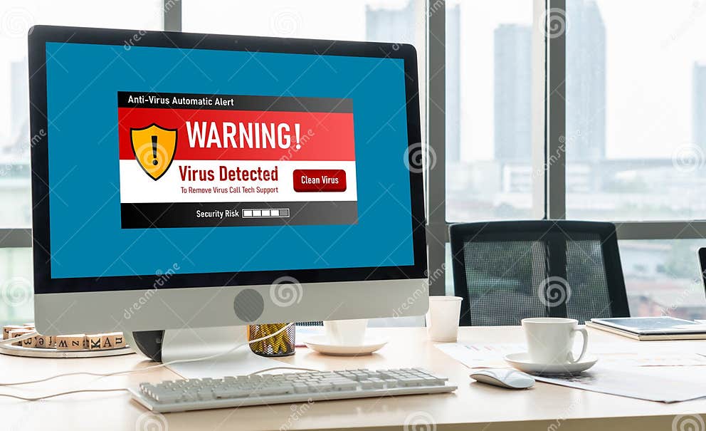 Virus Warning Alert on Computer Screen Detected Modish Cyber Threat ...
