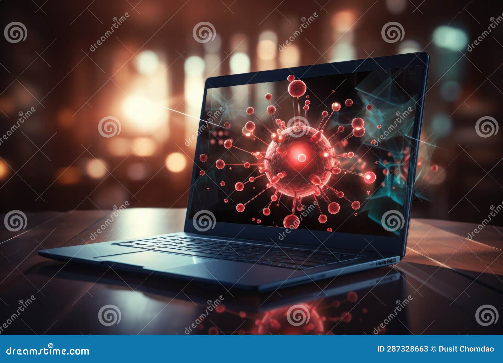 Virus Warning Alert on Computer Screen Detected Modish Cyber Threat ...