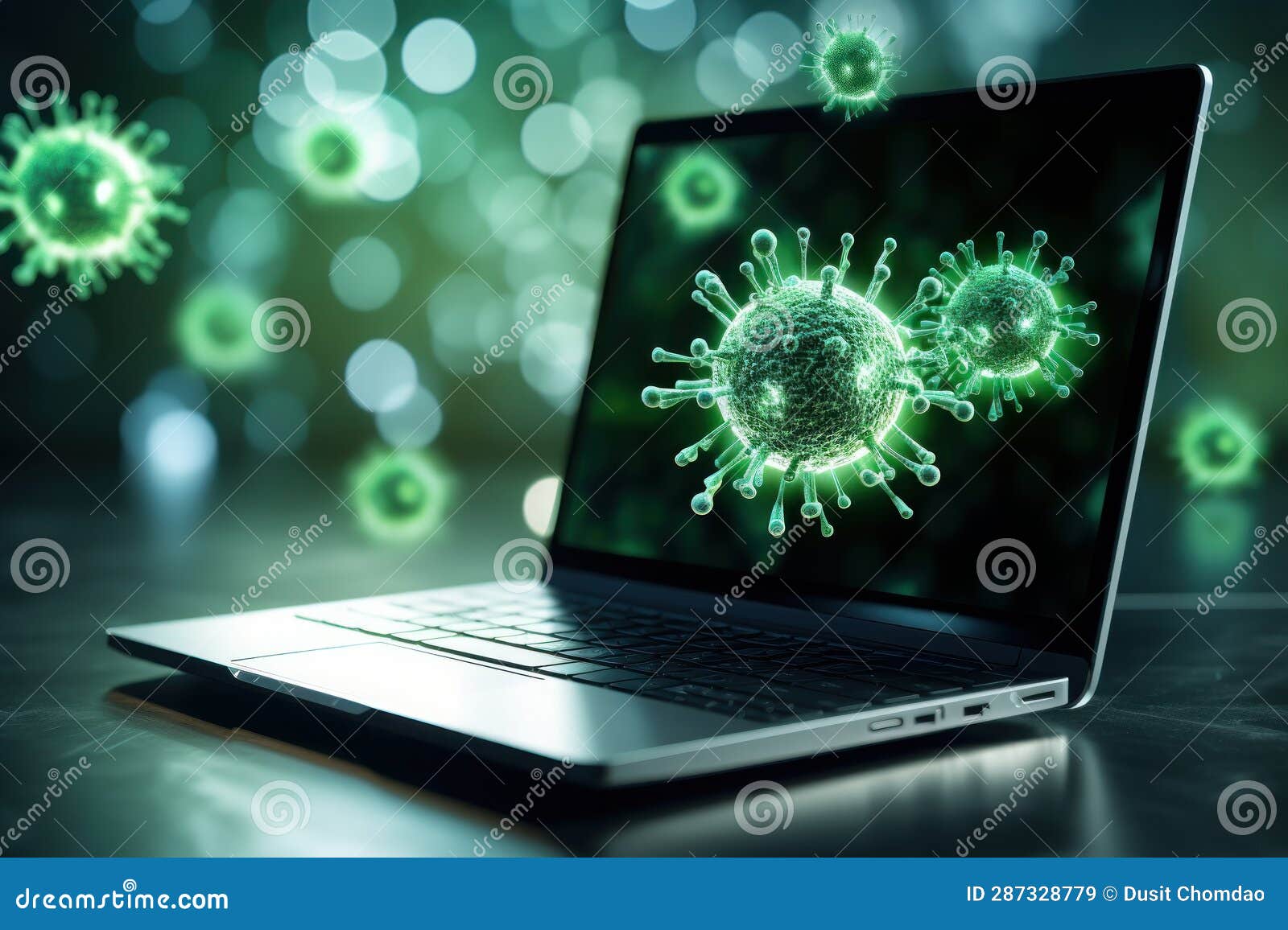 Virus Warning Alert on Computer Screen Detected Modish Cyber Threat ...
