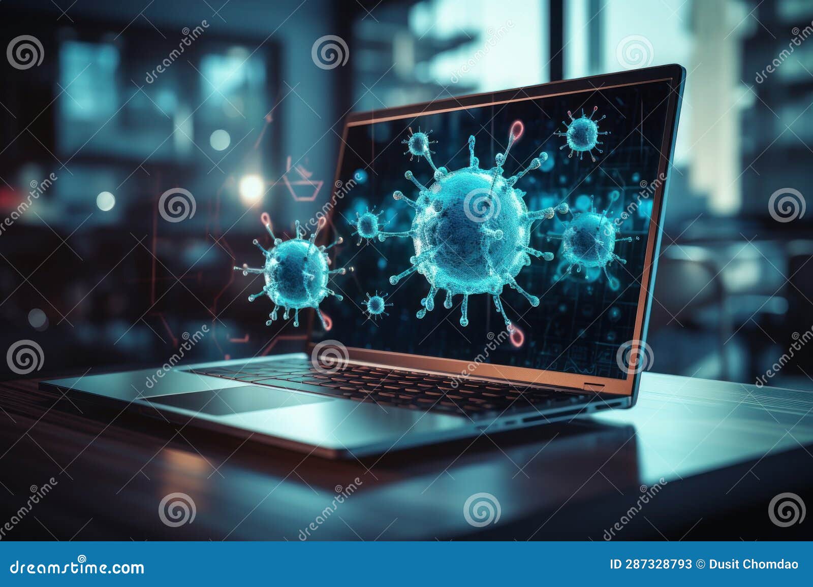 Virus Warning Alert on Computer Screen Detected Modish Cyber Threat ...