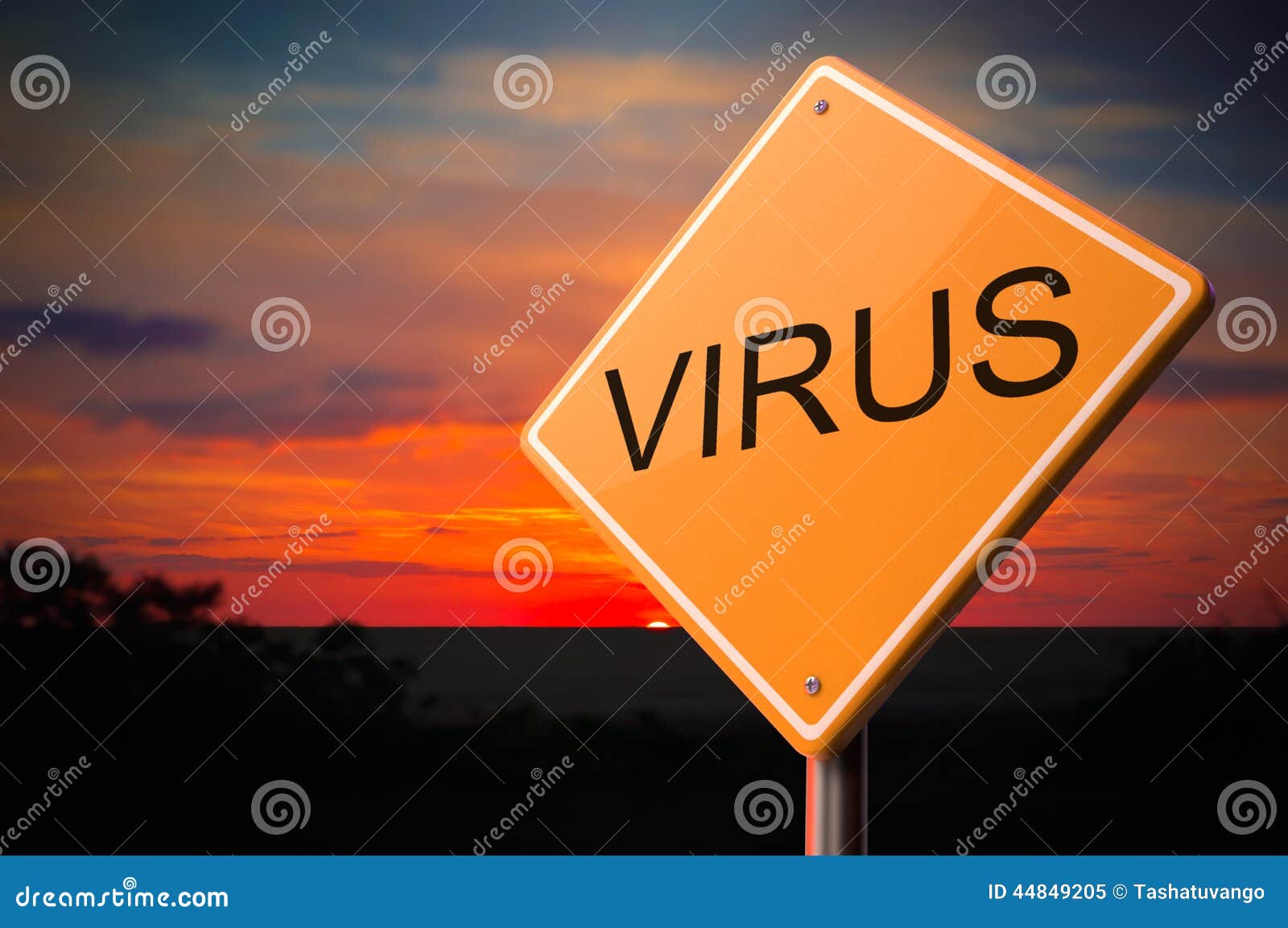 Virus on Warning Road Sign. Stock Image - Image of science, biology ...