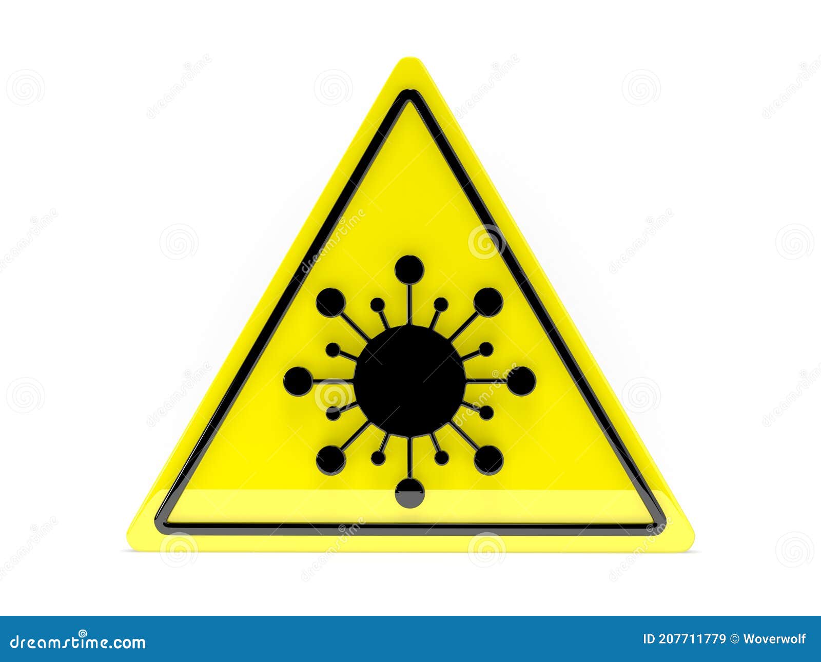 Virus Warning Sign 3d Rendering Stock Illustration - Illustration of ...