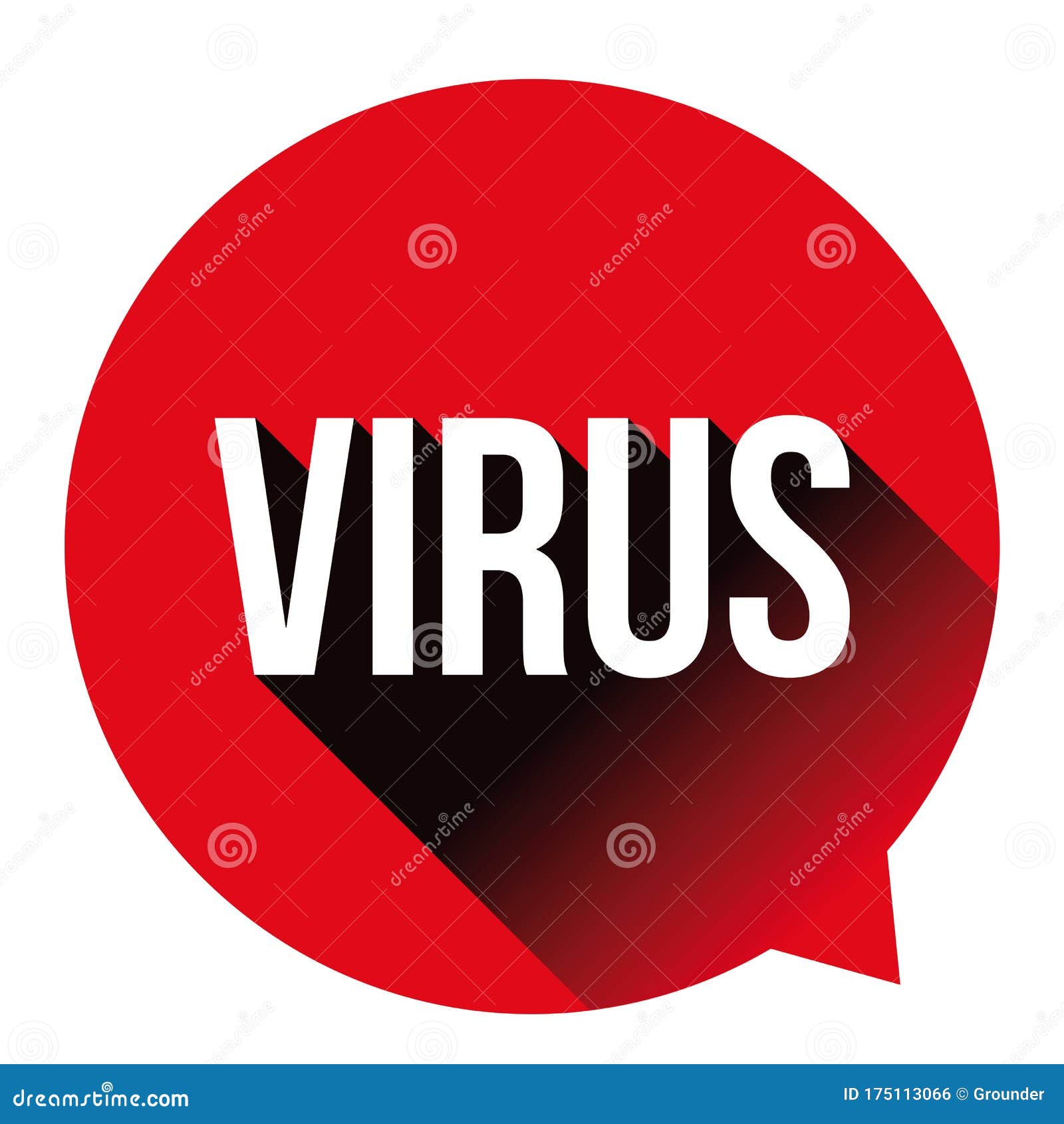 Virus Warning Sign Label Bubble Stock Vector - Illustration of ...