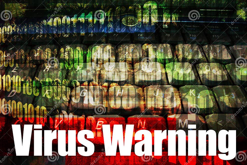 Virus Warning on a Technology Background Stock Illustration ...