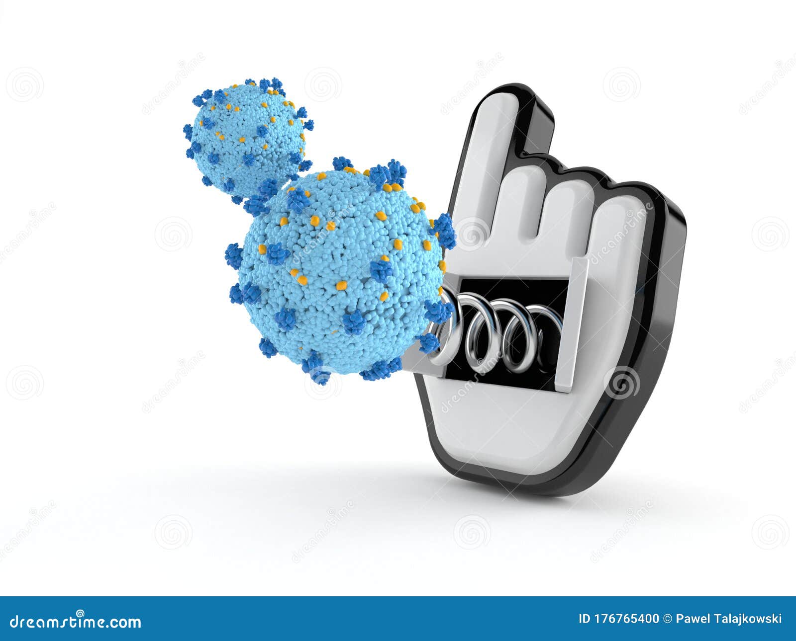 Virus with web cursor stock illustration. Illustration of medical ...