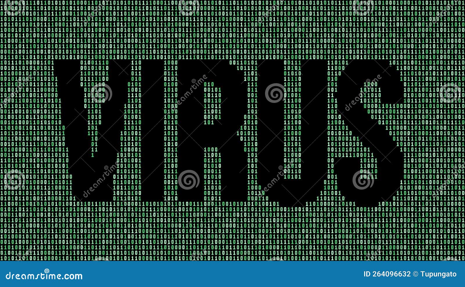 Virus word binary code stock vector. Illustration of virus - 264096632