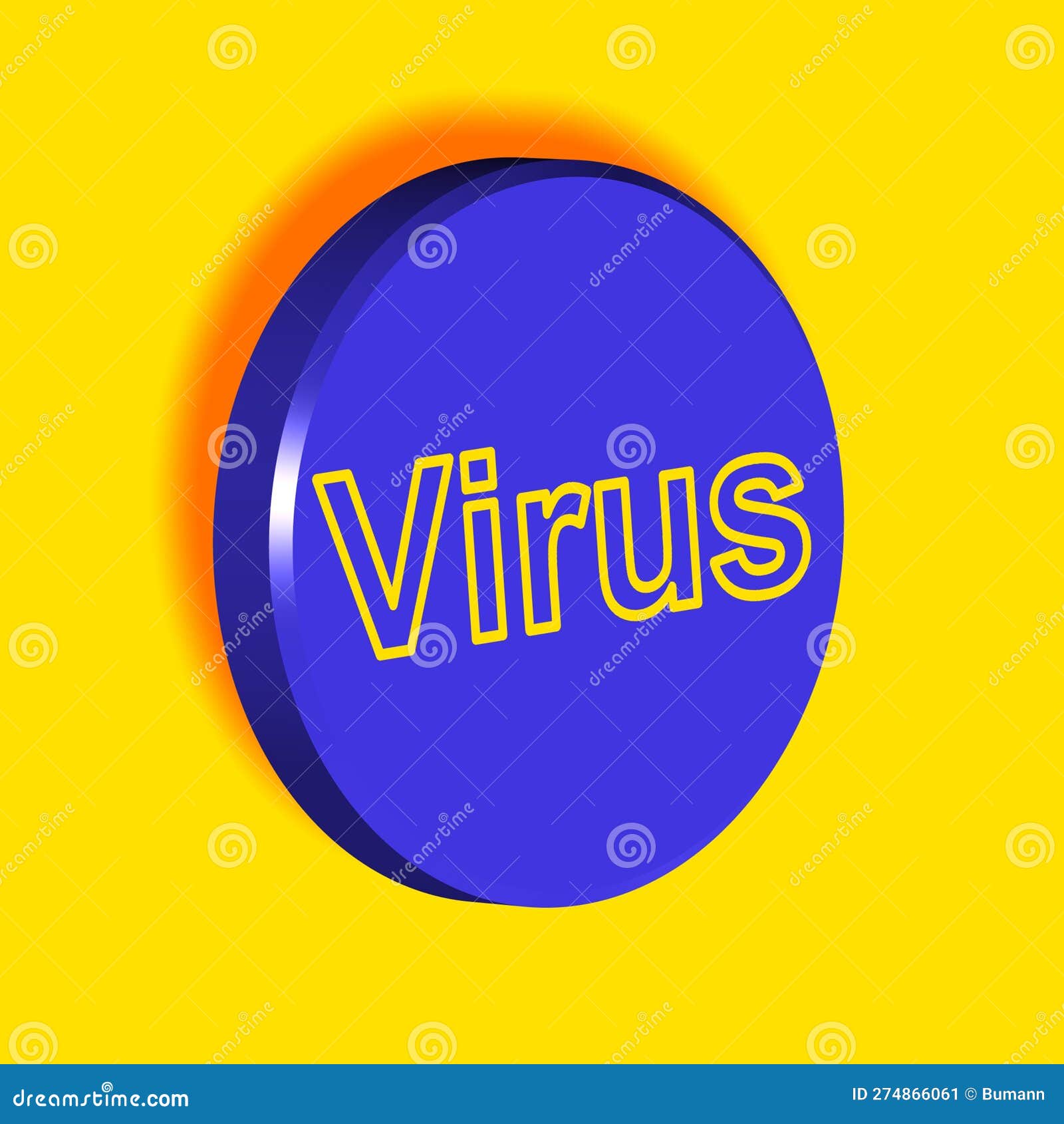 "Virus" - Word, Lettering or Text As a 3D Illustration, 3D Rendering ...