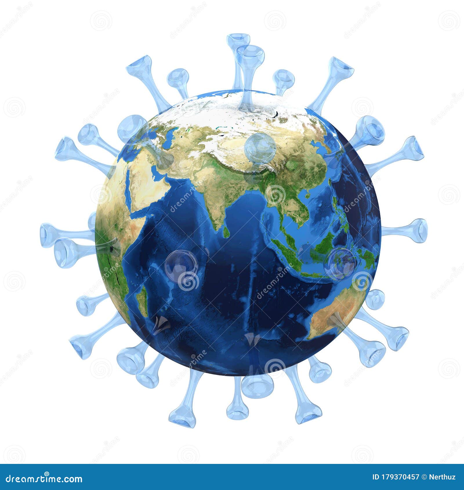 Virus with World Map Illustration Stock Illustration - Illustration of ...
