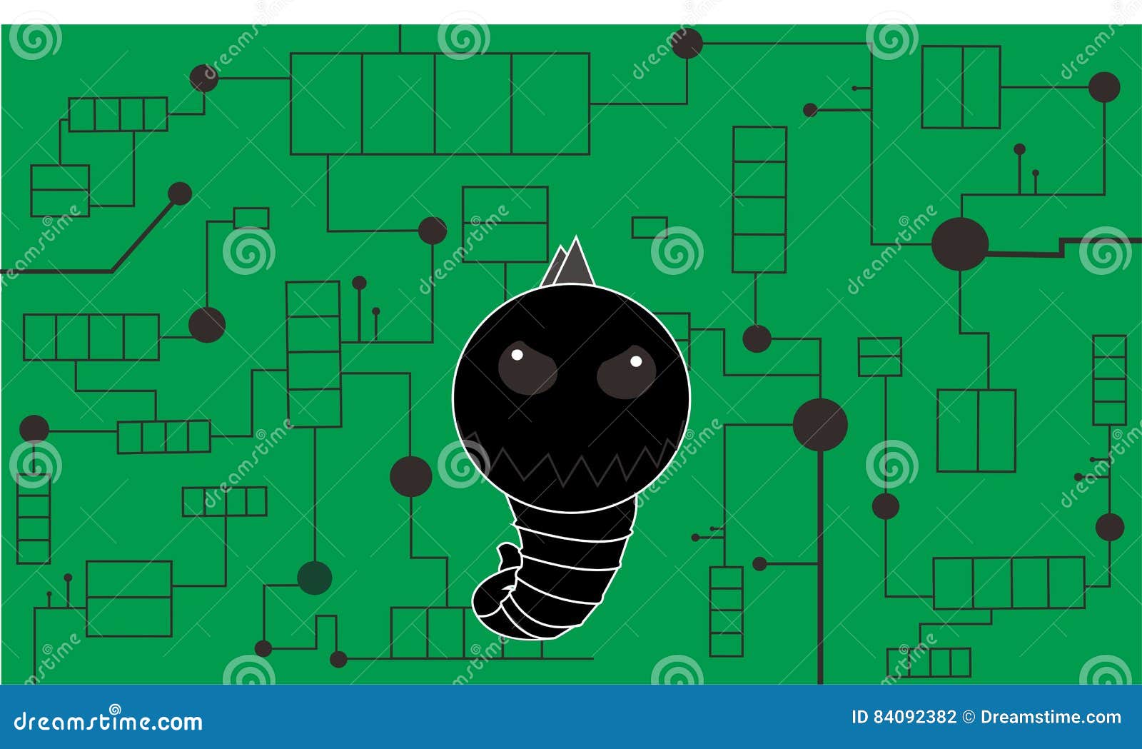 Virus worm stock illustration. Illustration of black - 84092382