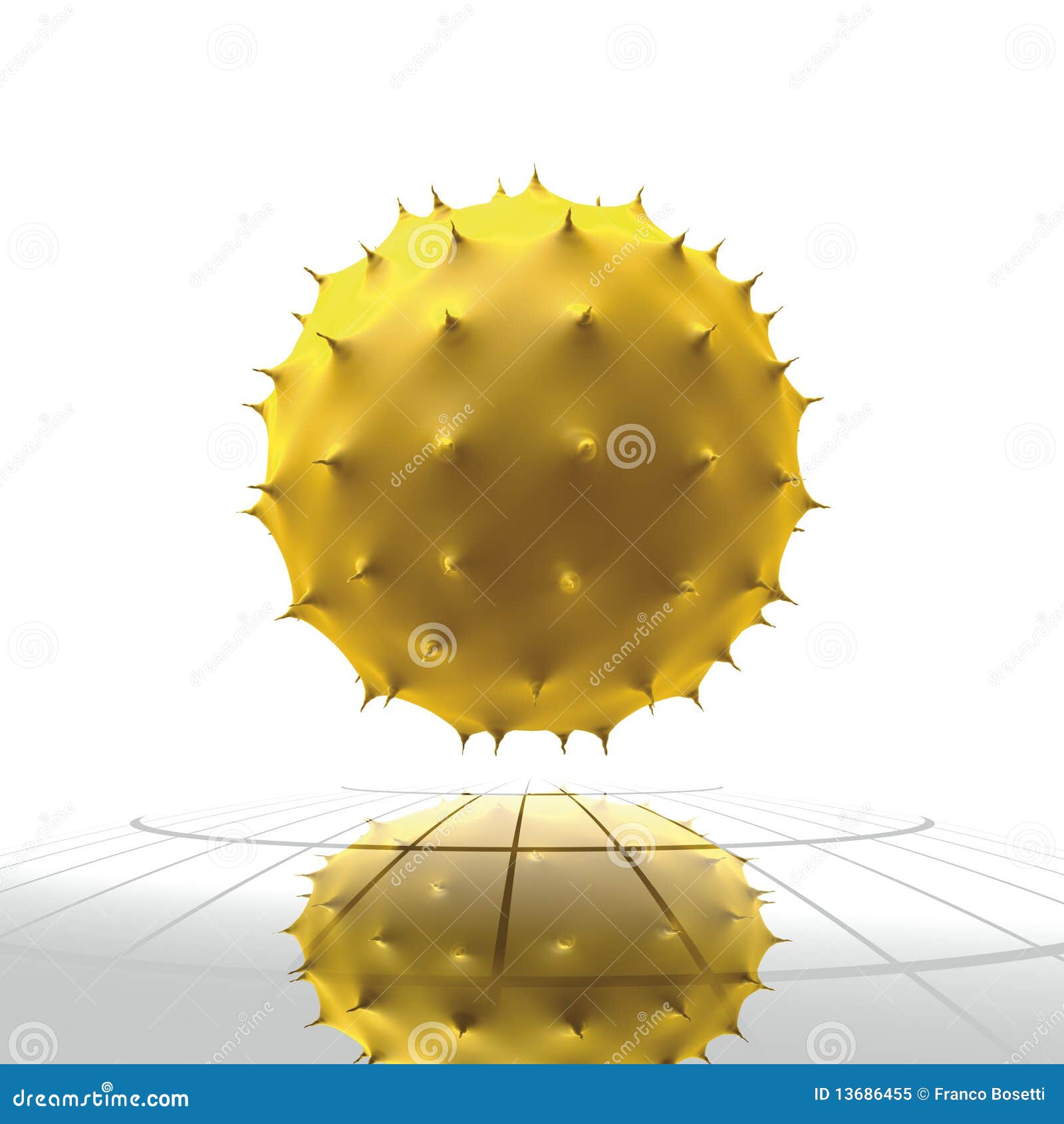 Virus On Yellow Background For Medical Content 3d Rendering Stock Image ...