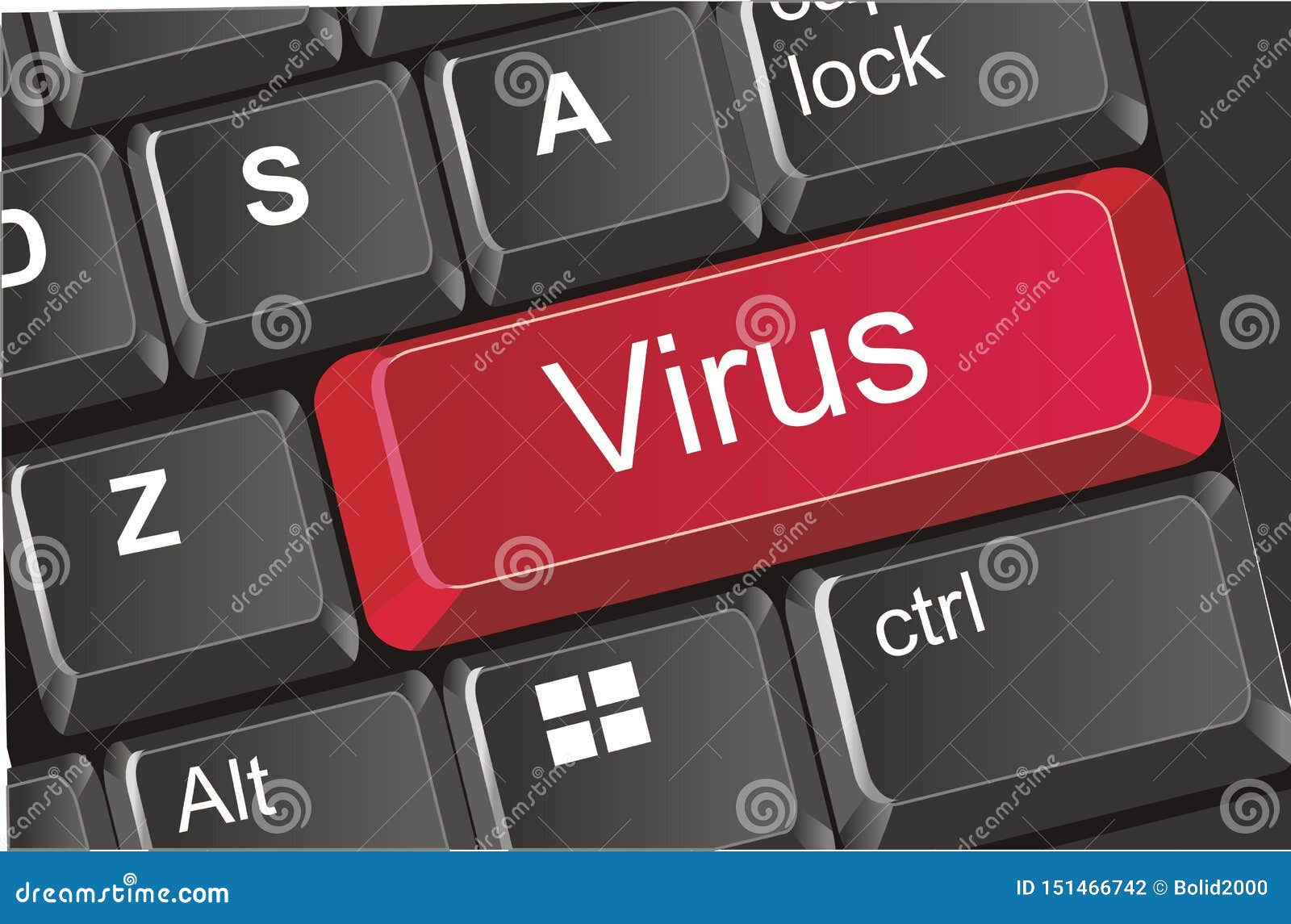 Virus on your PC stock illustration. Illustration of print - 151466742