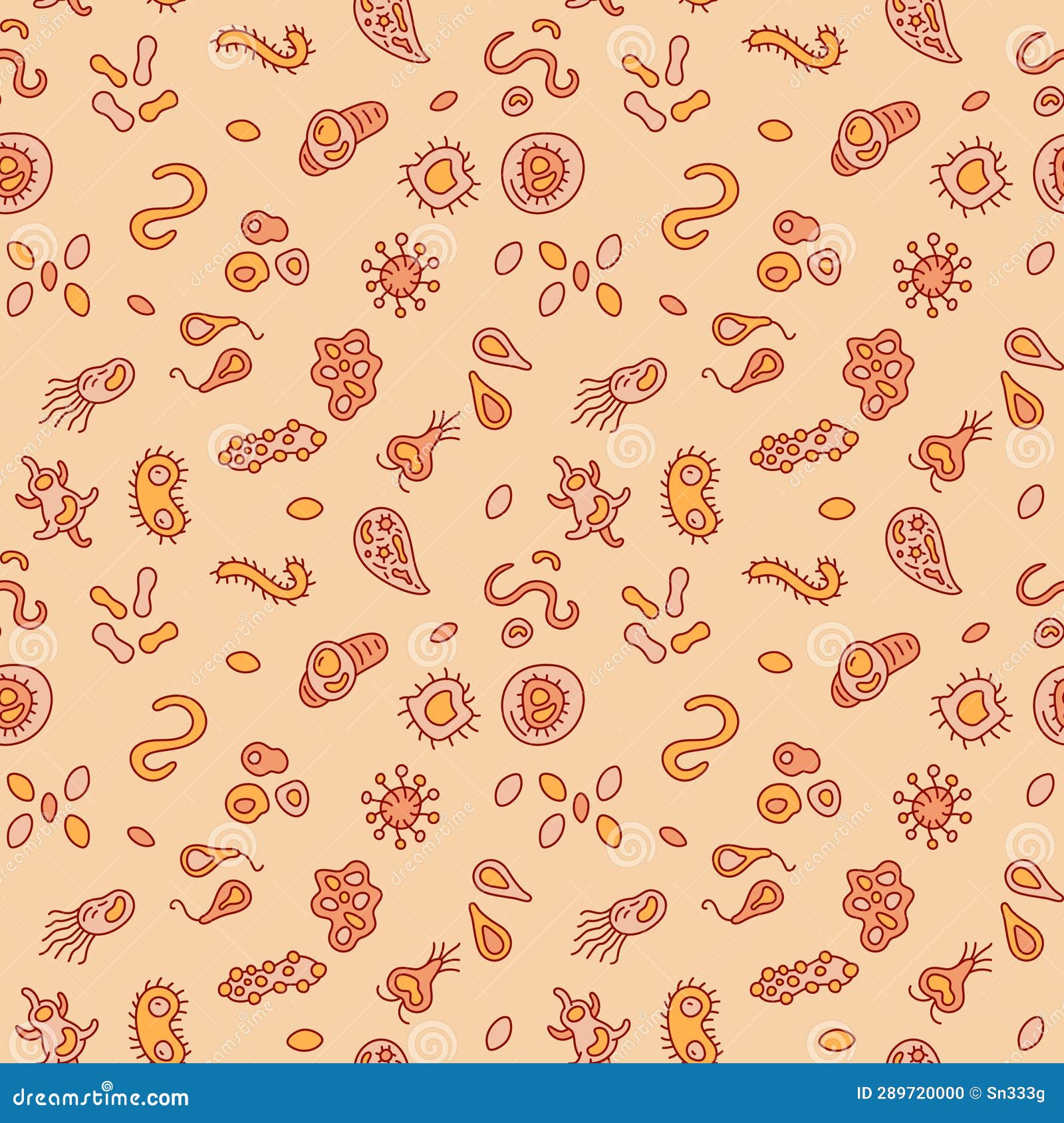 Viruses Abstract Vector Microbiology Concept Creative Seamless Pattern ...