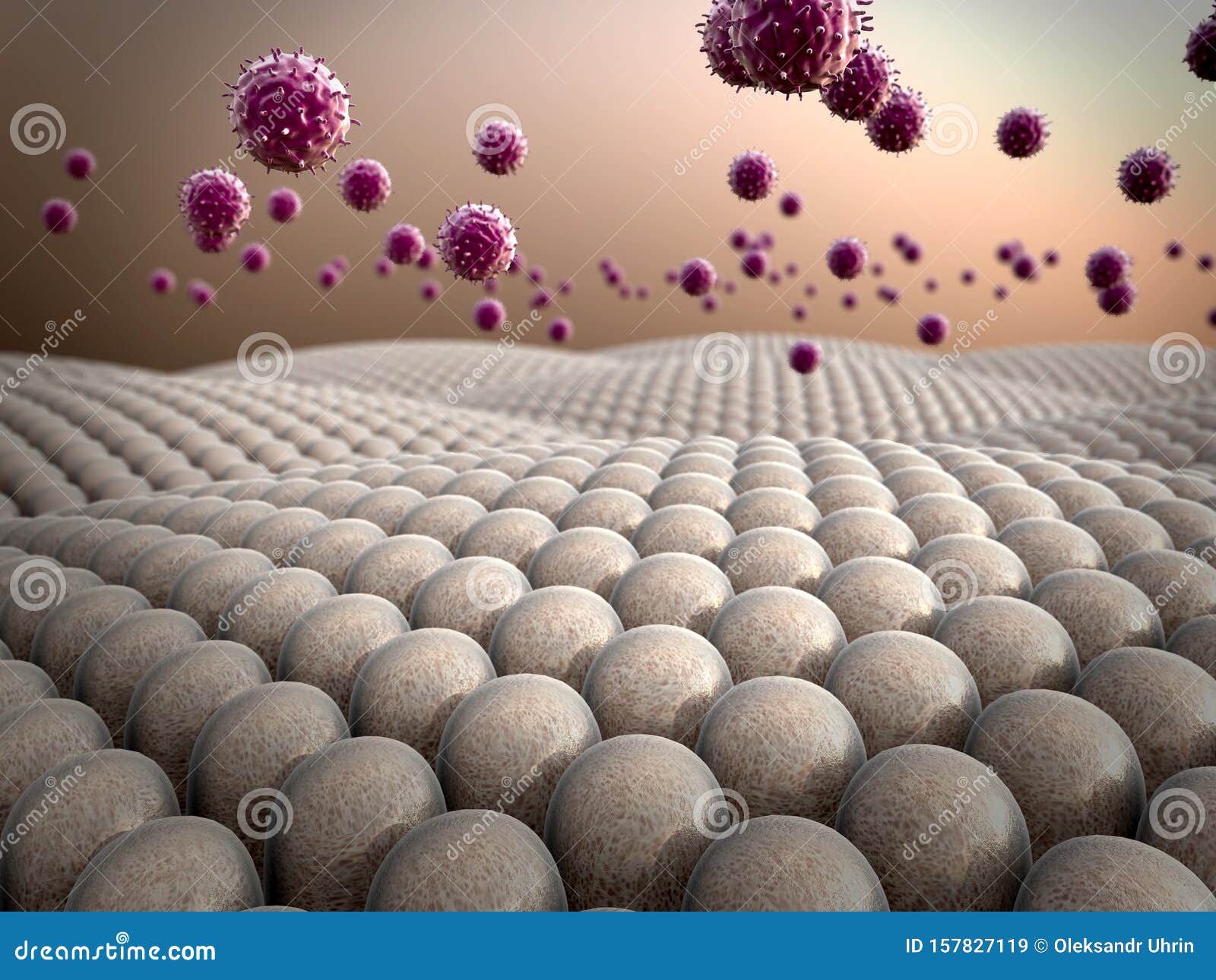 Viruses attack the cells stock illustration. Illustration of beta ...