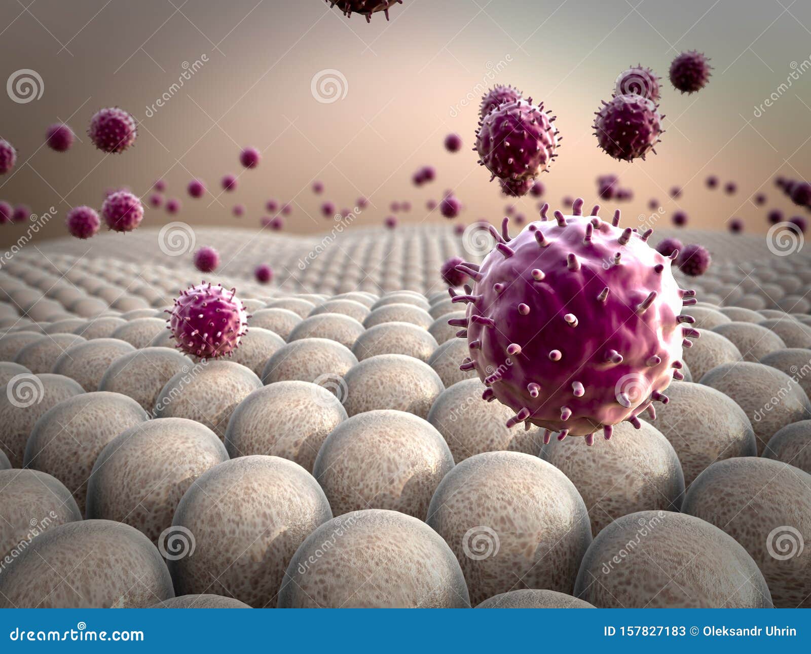 Viruses attack the cells stock illustration. Illustration of file ...
