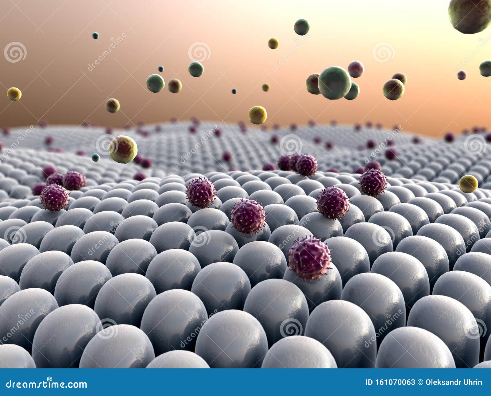 Viruses attack the cells stock illustration. Illustration of level ...