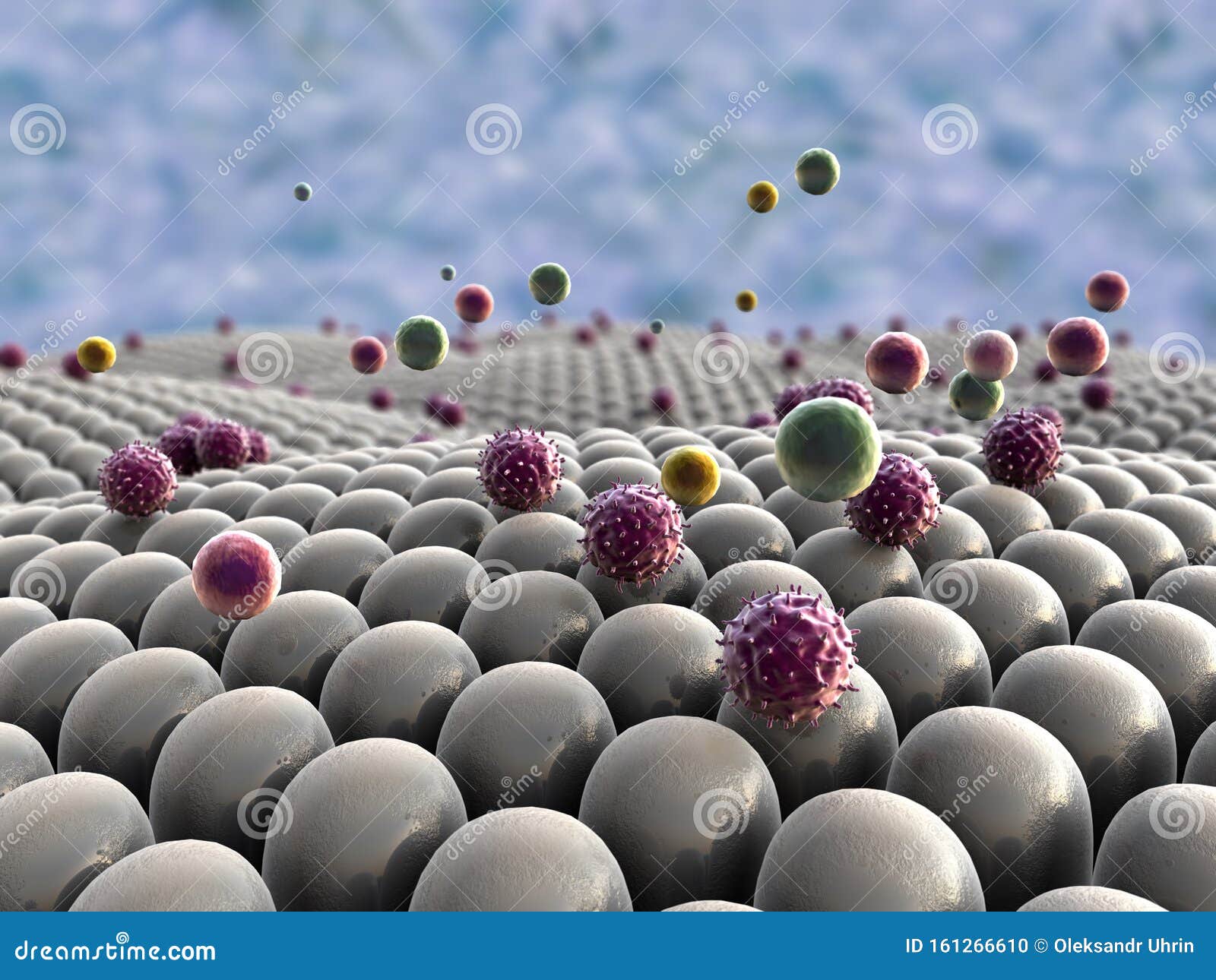 Viruses attack the cells stock illustration. Illustration of antibody ...
